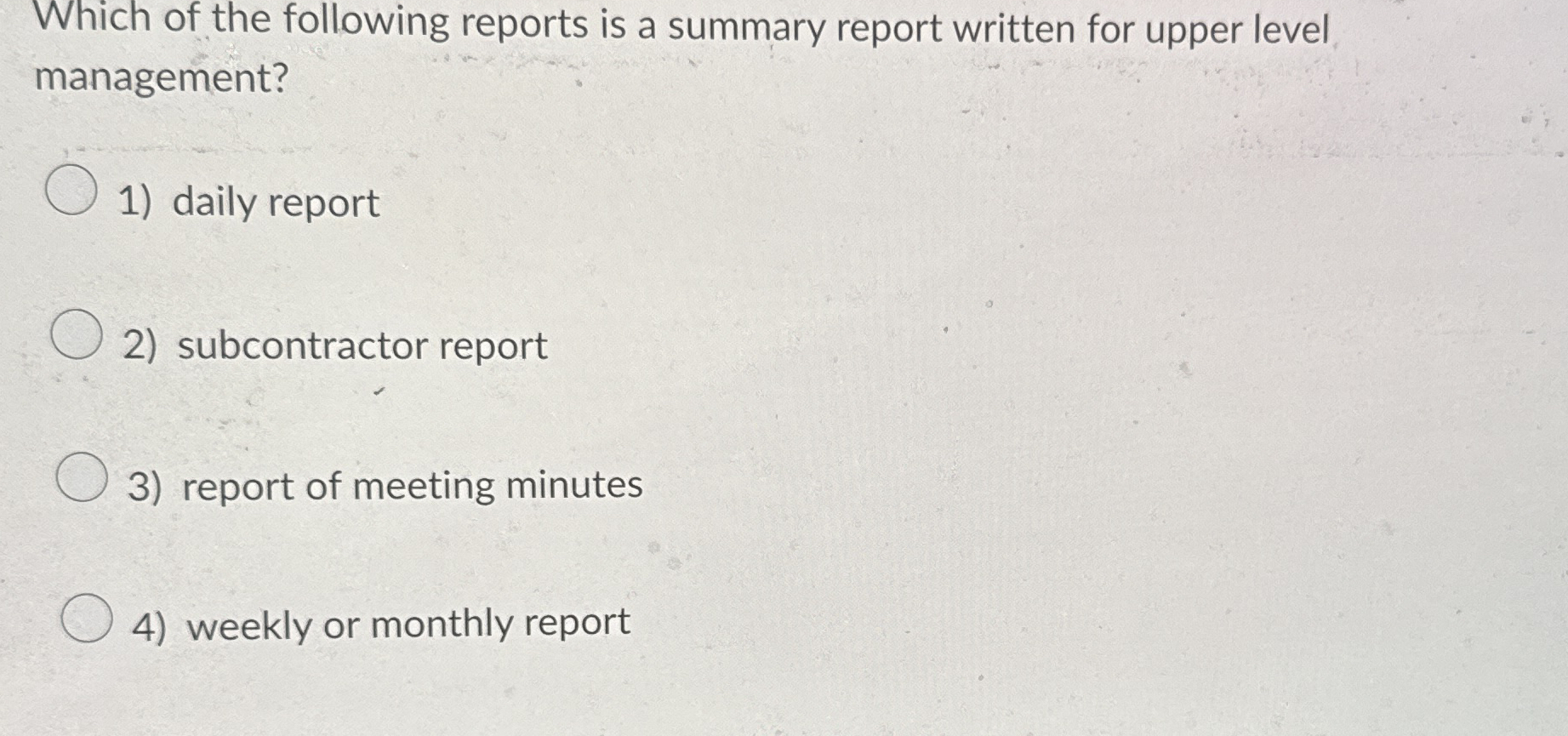 Solved Which of the following reports is a summary report | Chegg.com