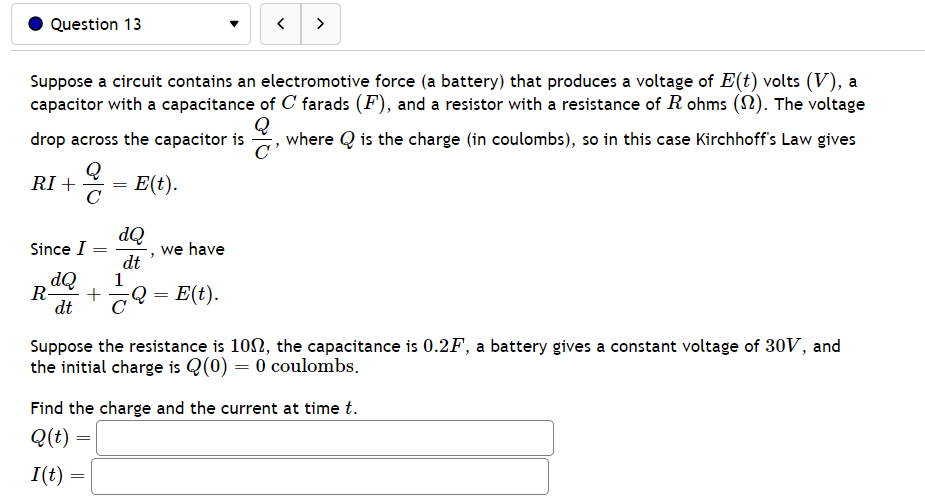 Solved Suppose a circuit contains an electromotive force (a | Chegg.com