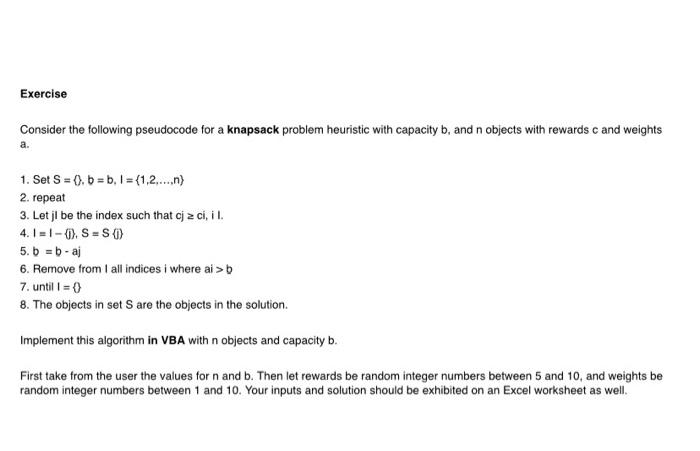 Solved Exercise Consider the following pseudocode for a | Chegg.com