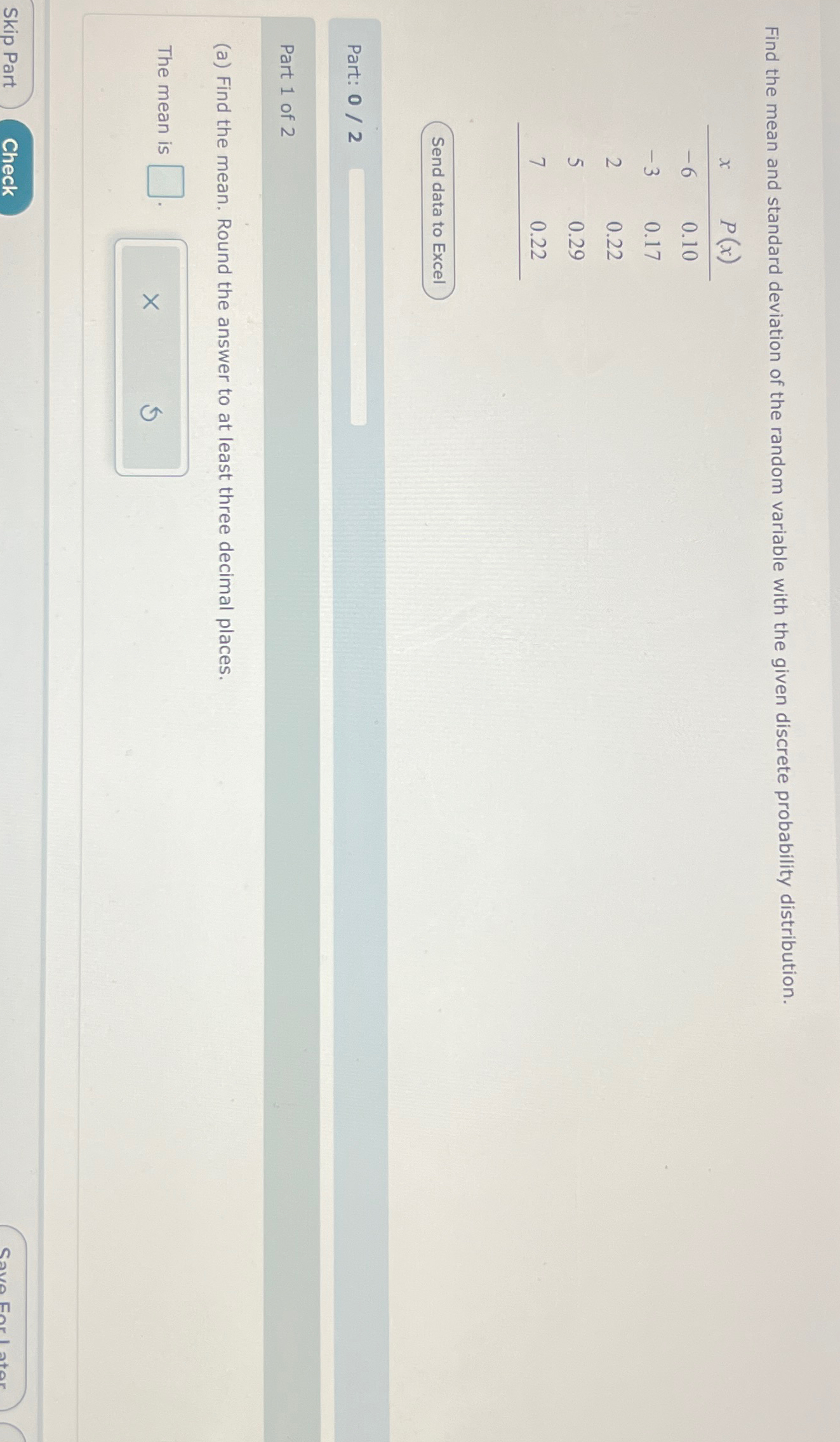 Solved Find the mean and standard deviation of the random | Chegg.com