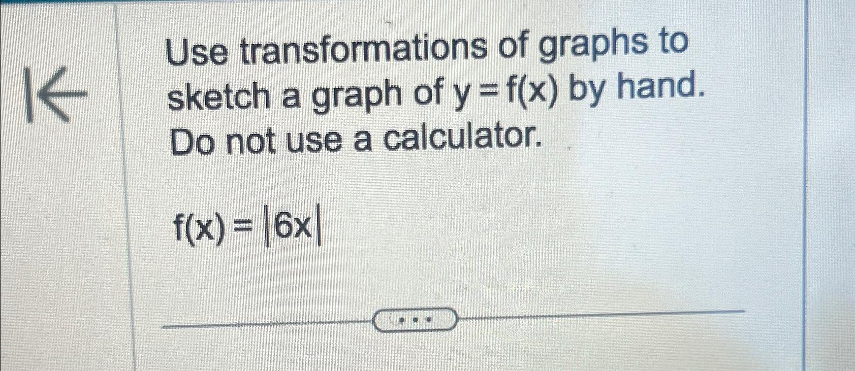 Solved Use transformations of graphs to sketch a graph of | Chegg.com