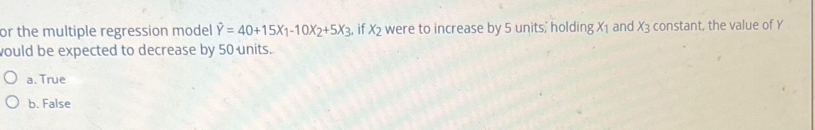 Solved or the multiple regression model | Chegg.com