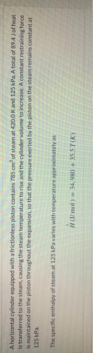 Solved A horizontal cylinder equipped with a frictionless | Chegg.com