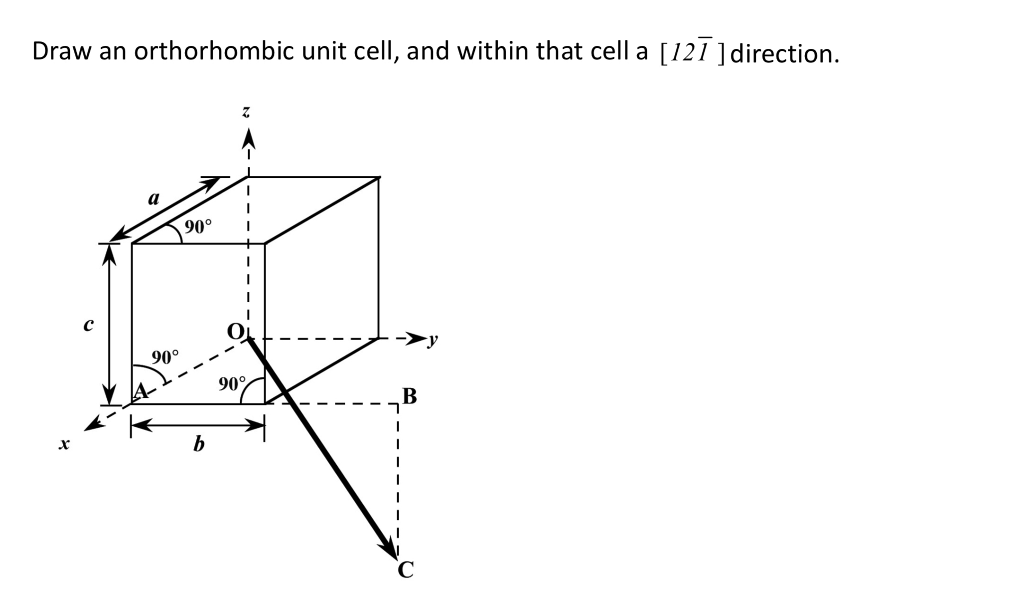 Solved Draw an orthorhombic unit cell, and within that cell | Chegg.com