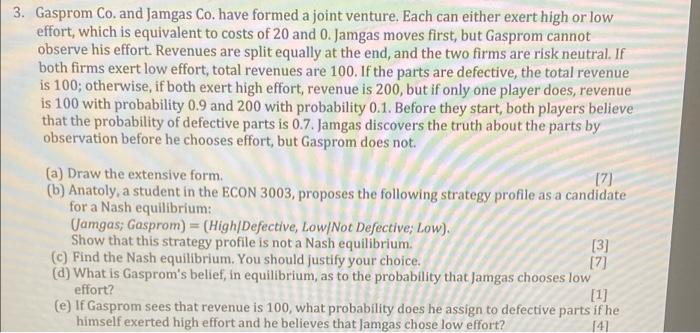 Solved 3. Gasprom Co. and Jamgas Co. have formed a joint | Chegg.com