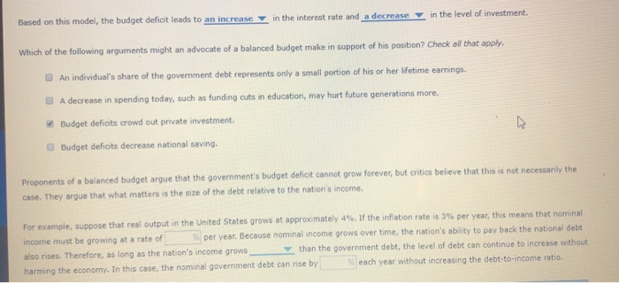 Solved 13. Impact of budget deficits The following graph | Chegg.com