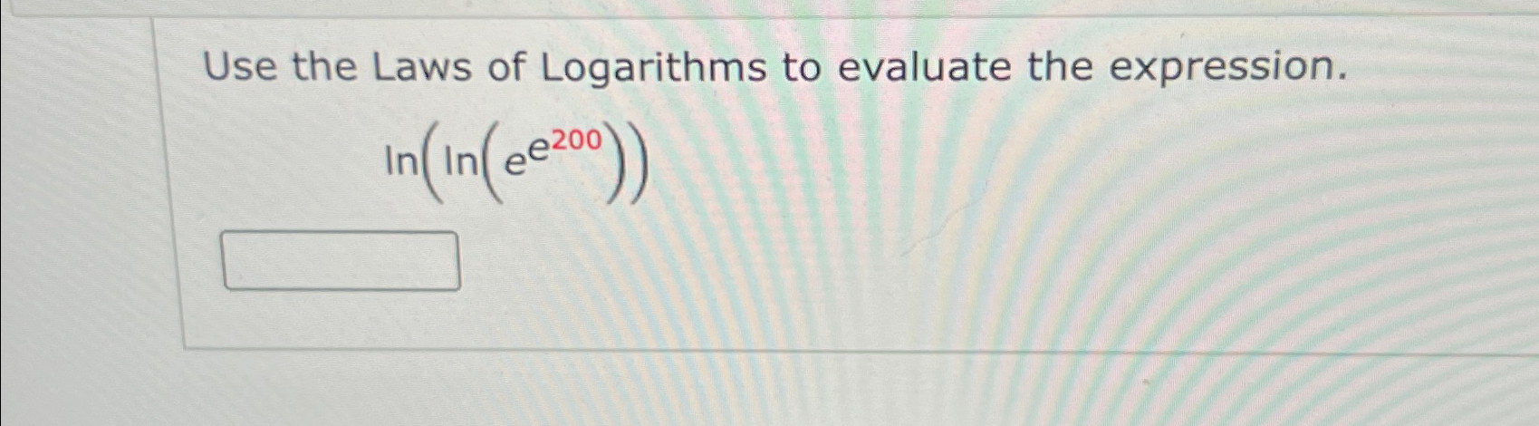 Solved Use the Laws of Logarithms to evaluate the | Chegg.com