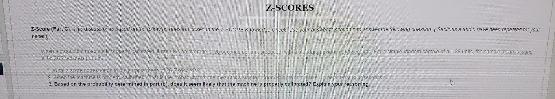 Solved Z-SCORES benefit) Wroerzonzseconasperuni. 3. Based on | Chegg.com