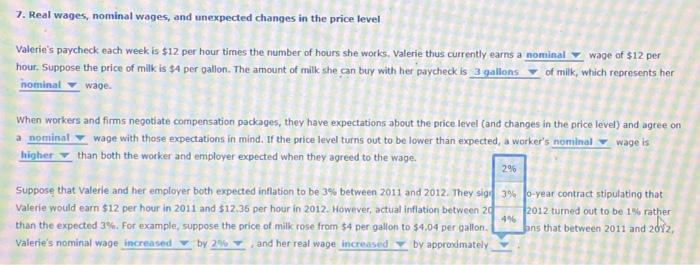 Solved 7. Real wages, nominal wages, and unexpected changes | Chegg.com