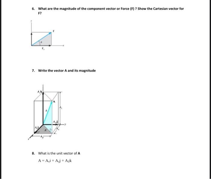 Solved 6. What are the magnitude of the component vector or | Chegg.com