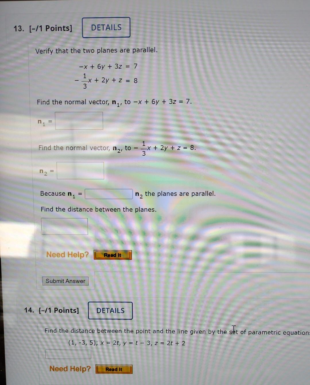 Solved Verify that the two planes are parallel. | Chegg.com