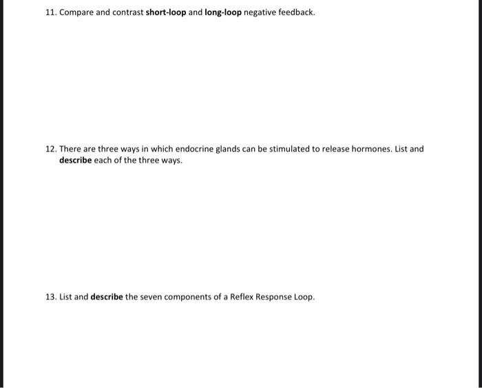 Solved 11. Compare and contrast short-loop and long-loop | Chegg.com