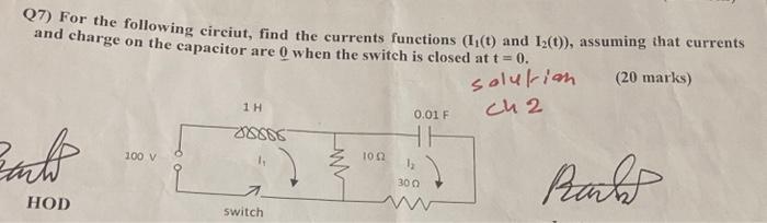Solved Q7) For the following circiut, find the currents | Chegg.com