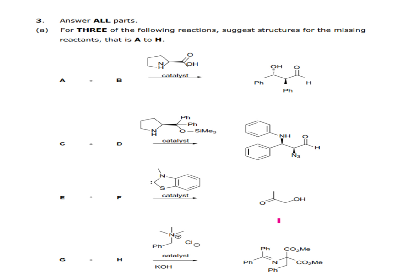 Solved Answer ALL parts.(a) ﻿For THREE of the following | Chegg.com