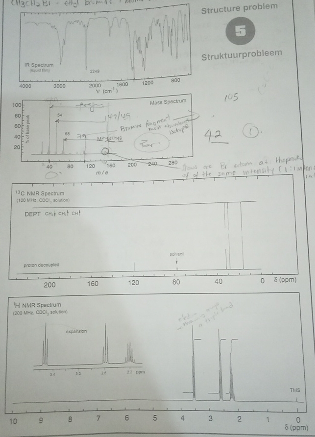 Solved pleasee help with the structural elucidation | Chegg.com