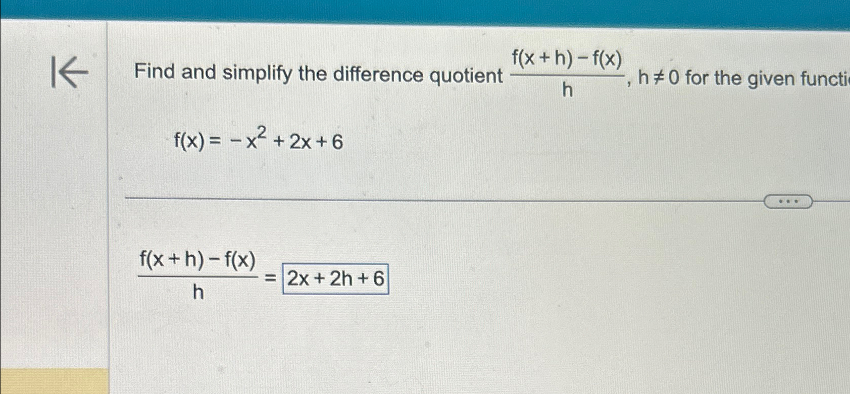 Solved Find and simplify the difference quotient | Chegg.com