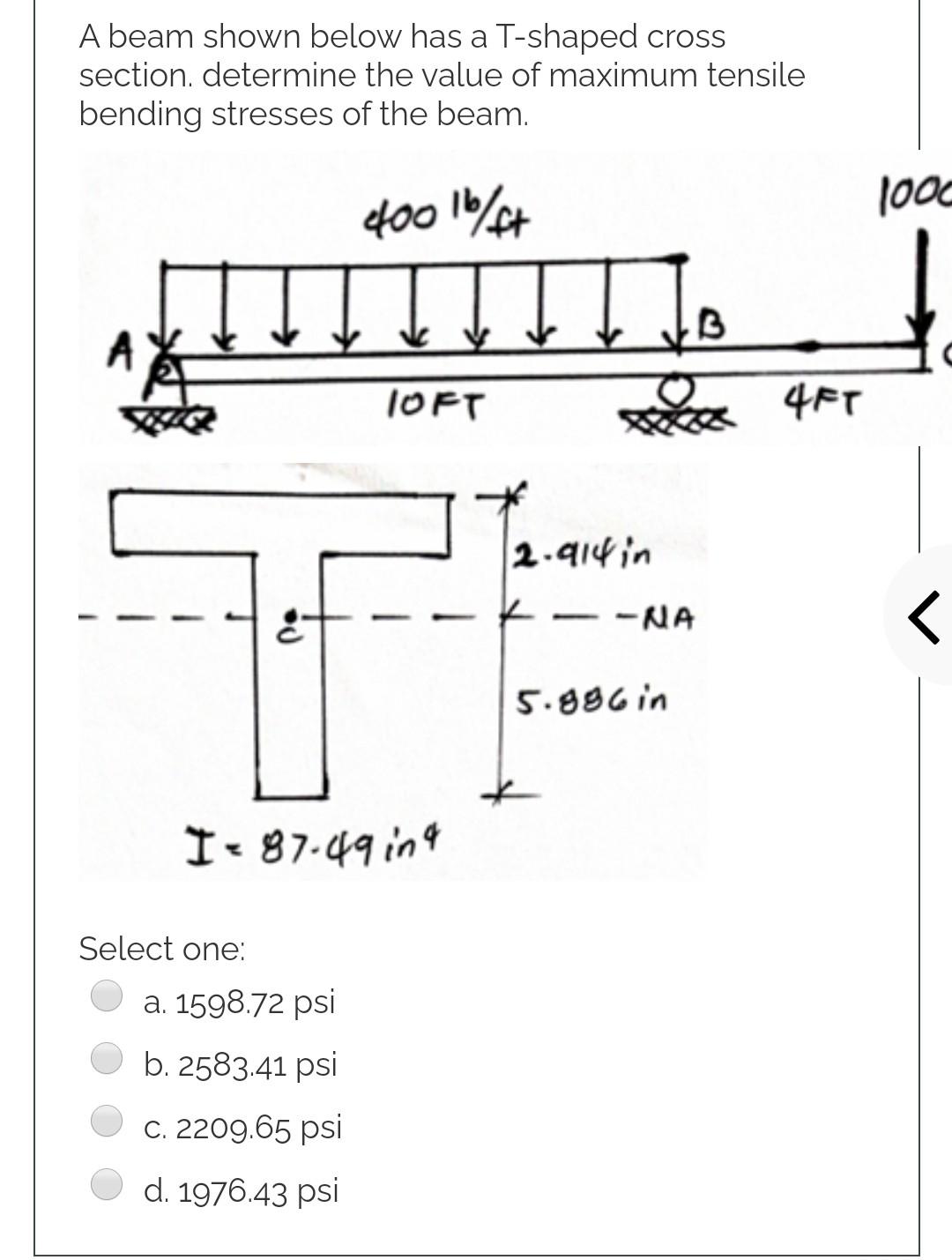 Solved A beam shown below has a T-shaped cross section, | Chegg.com