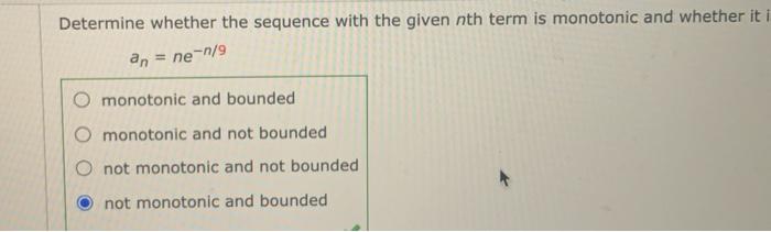 Solved Determine whether the sequence with the given nth | Chegg.com