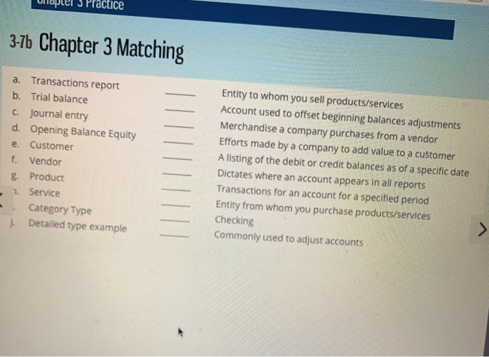 Solved 3-7b Chapter 3 Matching a. Transactions report Entity | Chegg.com