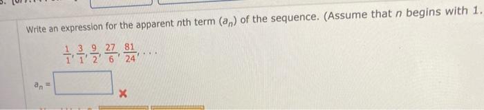 Solved Write an expression for the apparent nth term (a) of | Chegg.com
