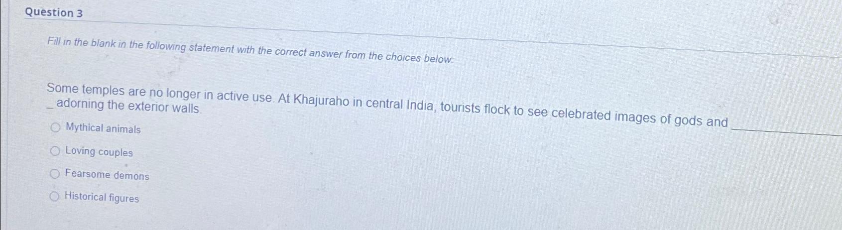 Solved Question 3Fill in the blank in the following | Chegg.com