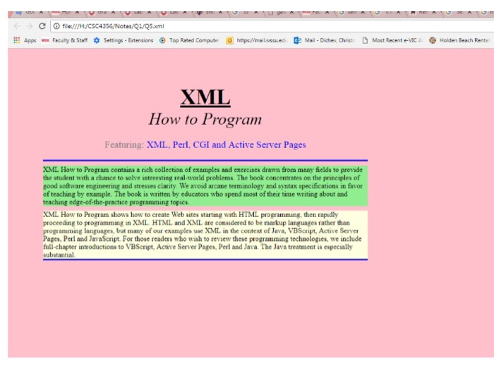 Solved 1 Write A Css File That Displays The Following Xml 0200