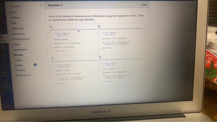 Which of the tolboing 4 implementabions for | Chegg.com