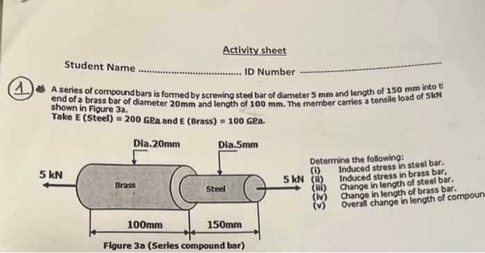 Solved A series of compound bars is formed by screwing steel | Chegg.com