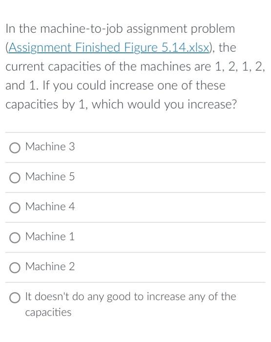 Solved In the machine-to-job assignment problem (Assignment | Chegg.com