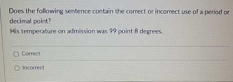 High Quality SOLUTION Does the following sentence contain the correct ...