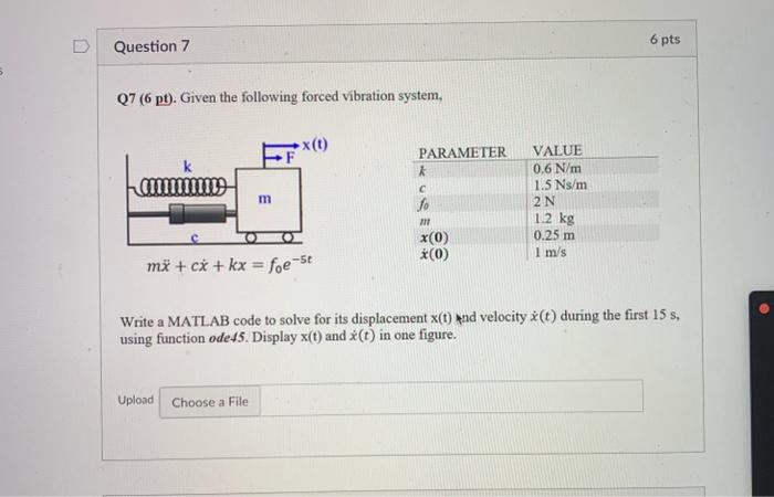 Solved SOLVE USING MATLAB ONLY. provide entire script SOLVE | Chegg.com