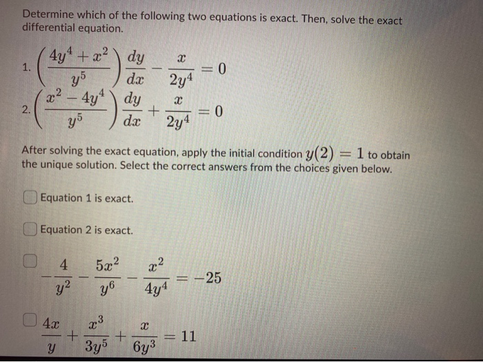 Solved Determine which of the following two equations is | Chegg.com