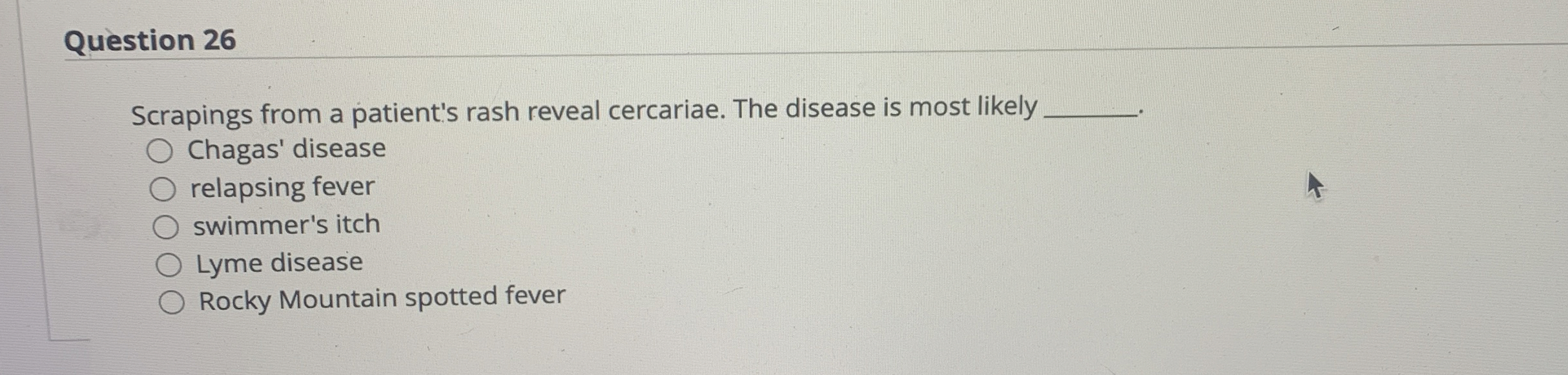 Solved Question 26Scrapings from a patient's rash reveal | Chegg.com