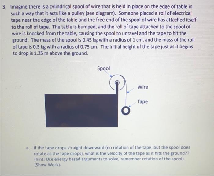 Solved Imagine there is a cylindrical spool of wire that is | Chegg.com