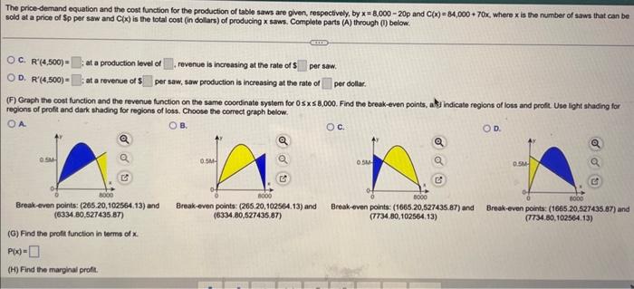 Solved The price-dernand equation and the cost function for | Chegg.com
