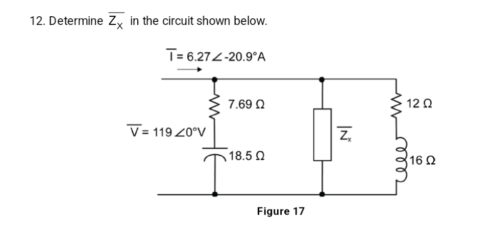 Solved Determine ?bar (Zx) ﻿in the circuit shown | Chegg.com
