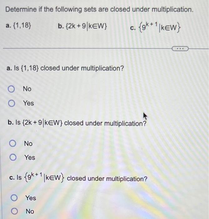 Solved Determine if the following sets are closed under | Chegg.com