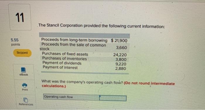 Solved 11 The Stancil Corporation provided the following | Chegg.com