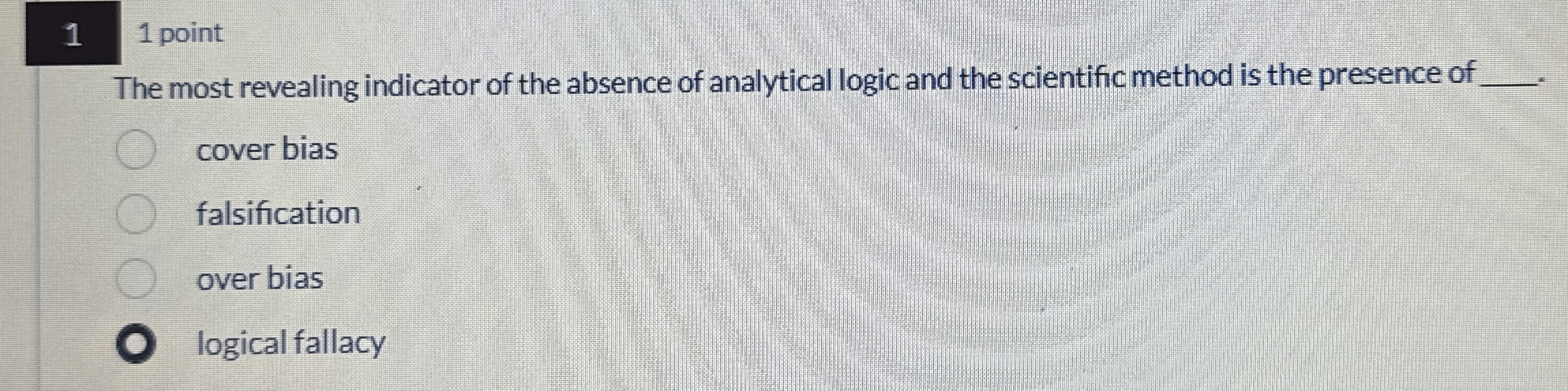 Solved 1 1 ﻿pointThe most revealing indicator of the absence | Chegg.com