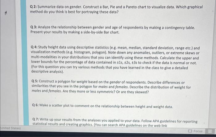 Solved See the below data:Q 2: Summarize data on gender. | Chegg.com