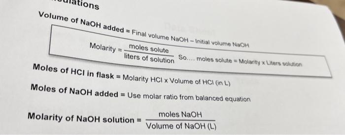 Solved Data SheetVolume NaOH used in titration = Volume NaOH | Chegg.com