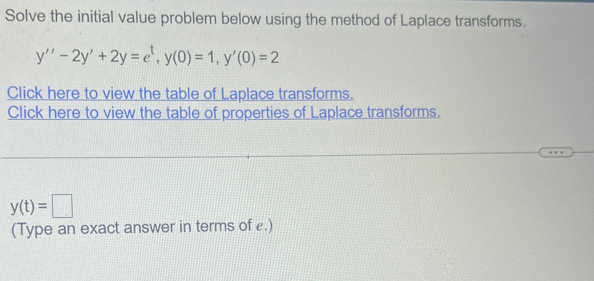 Solve the initial value problem below using the | Chegg.com