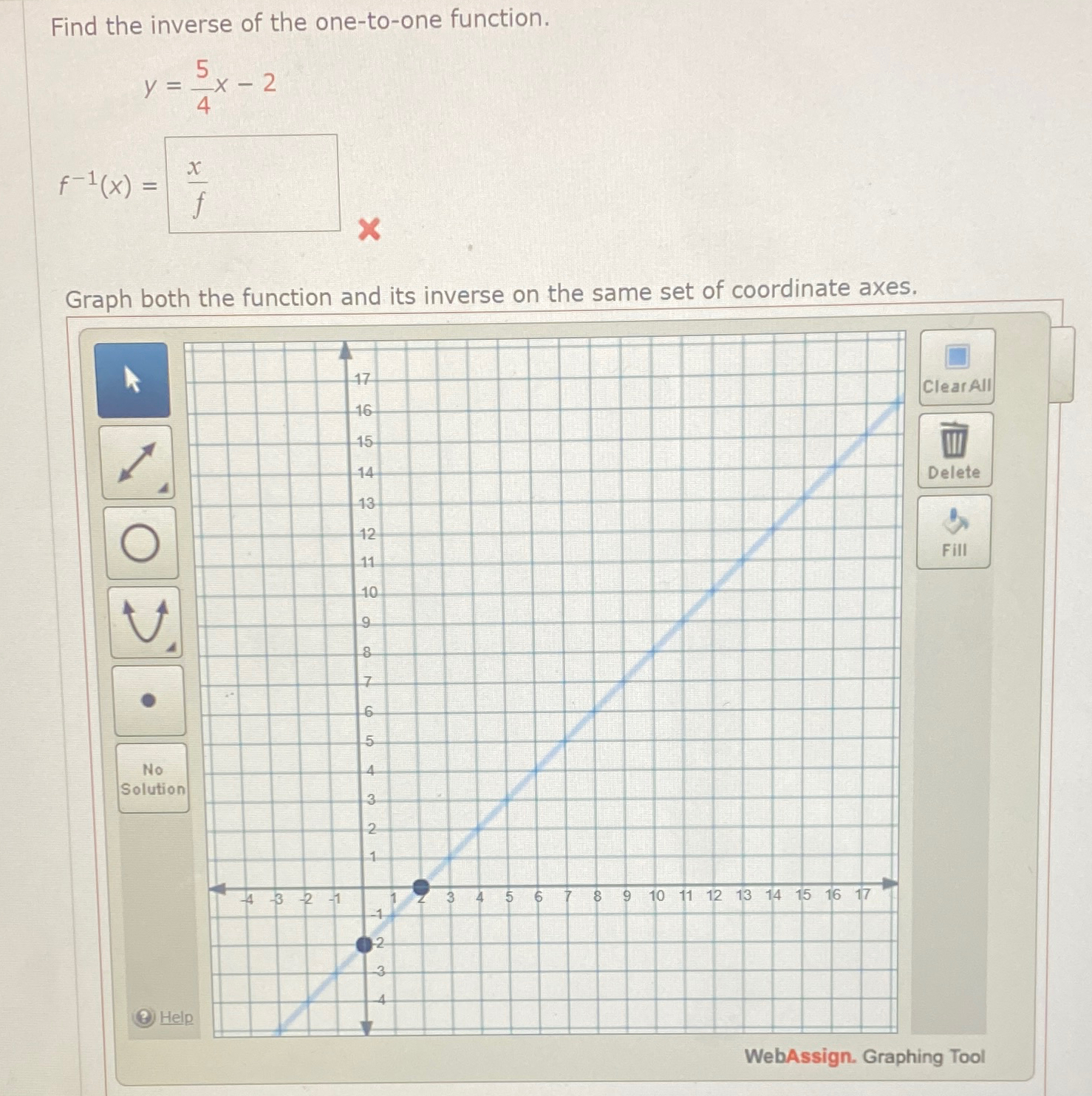 Solved Find the inverse of the one-to-one | Chegg.com