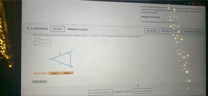 Solved Assignment Scoring 15. (-/3.03 Points! DETAILS | Chegg.com