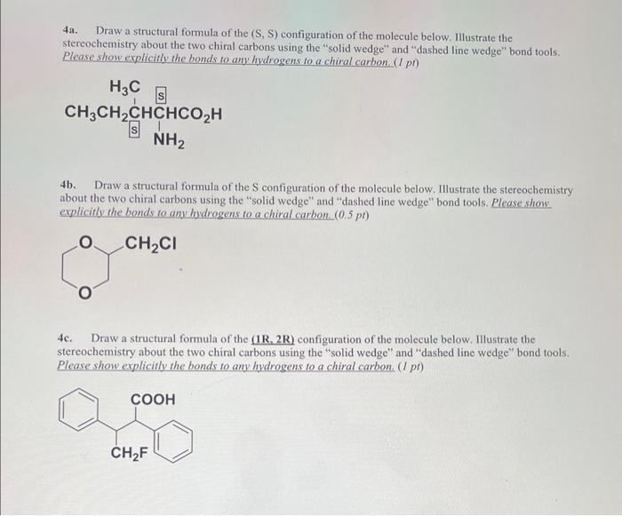 Solved 4a. Draw a structural formula of the (S,S) | Chegg.com
