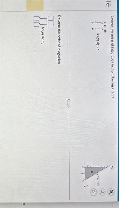 Solved Reverse the order of integration in the following | Chegg.com