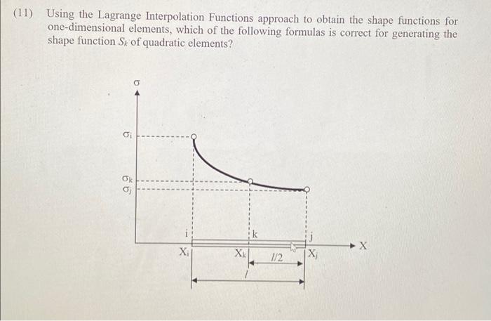 Solved (11) Using the Lagrange Interpolation Functions | Chegg.com