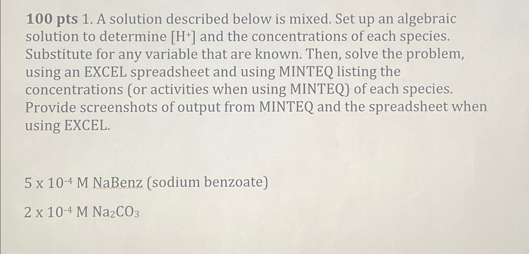 Solved A solution described below is mixed. Set up an | Chegg.com