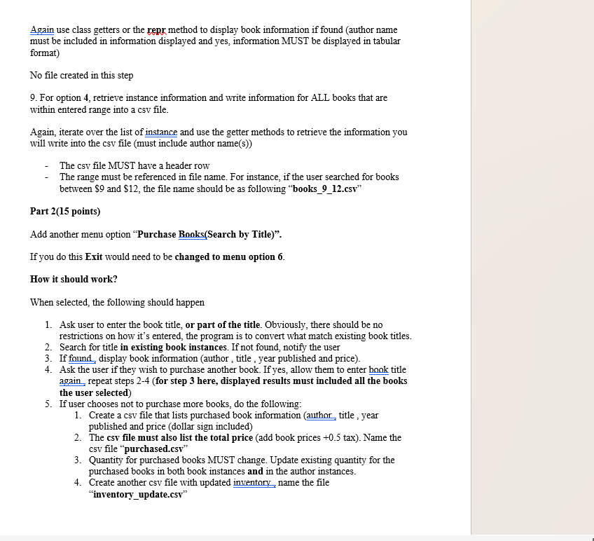 Solved 1. ﻿You will create 2 ﻿Classes, one for author | Chegg.com