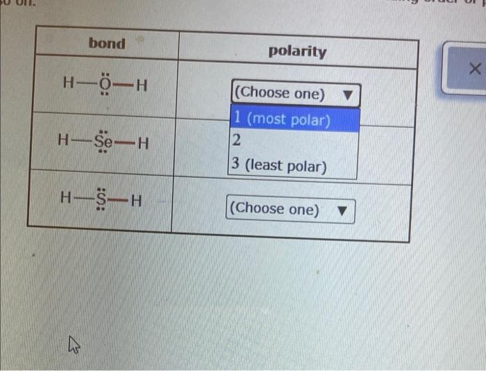 Solved Predicting relative bond polarity Mar Arrange the | Chegg.com